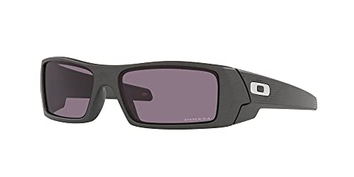 Oakley Men's OO9014 Gascan Rectangular Sunglasses, Steel/Prizm Grey, 60 mm