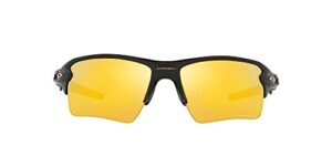 oakley men's oo9188 flak 2.0 xl rectangular sunglasses, matte black/24k polarized, 59 mm