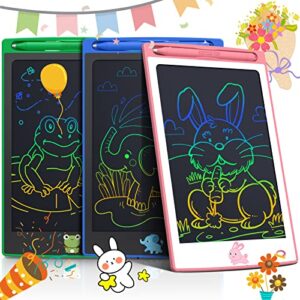 baveel 3 packs lcd writing tablets, 8.5 inch doodle board drawing pad toy birthday gift for 2 3 4 5 6 years old boys girls, kids toddler colorful erasable reusable