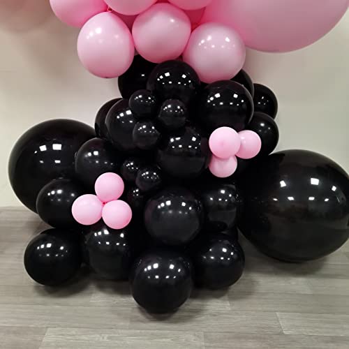 MOXMAY Pink Black Balloon Garland 138/PCS 18In 10In 5In Latex Balloons Arch Kit for Baby Shower Bridal Shower Birthday Party Decors (Pink Black)