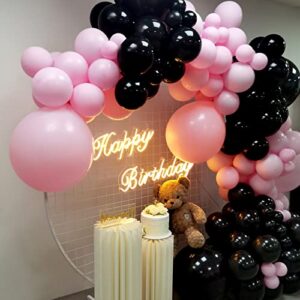 MOXMAY Pink Black Balloon Garland 138/PCS 18In 10In 5In Latex Balloons Arch Kit for Baby Shower Bridal Shower Birthday Party Decors (Pink Black)