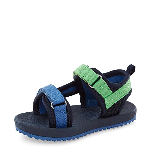 OshKosh B'Gosh Boy's Pascal Sandal, Blue/Green, 5 Toddler