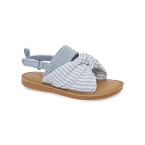 oshkosh b'gosh girls posey sandal, light blue, 11 little kid