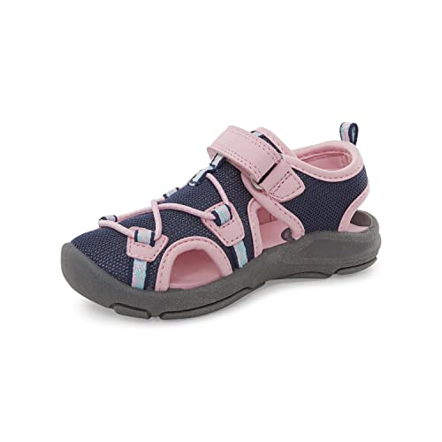 OshKosh B'Gosh Girls Elipsis Sandal, Navy/Pink, 8 Toddler