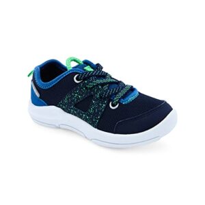 oshkosh b'gosh boys os22c27b sneaker, navy/green, 7 toddler us