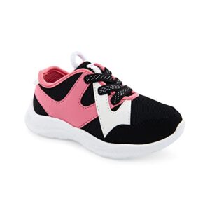 oshkosh b'gosh girls onix athletic sneaker, black/pink, 5 toddler