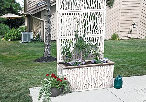 Barrette Outdoor Living 73030573 Sprig Decorative Screen Panel, White