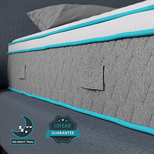 Serweet 8 Inch Bamboo Charcoal Memory Foam Hybrid Twin Mattress - 5-Zone Pocket Innersprings for Motion Isolation -Heavier Coils for Durable Support -Medium Firm -Made in Century-Old Factory