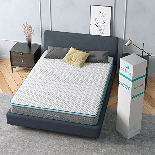 Serweet 8 Inch Bamboo Charcoal Memory Foam Hybrid Twin Mattress - 5-Zone Pocket Innersprings for Motion Isolation -Heavier Coils for Durable Support -Medium Firm -Made in Century-Old Factory