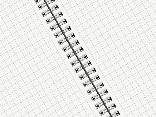 HULYTRAAT Large Graph Ruled Wirebound Spiral Notebook, 8.5 x 11 Inches, 1/4 Inch Grid (4 sq/in) Paper Pad, Premium 100gsm Ivory White Acid-Free Paper, 128 Squared/Grid Pages per Notebook (Pack of 2)