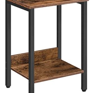 ALLOSWELL End Table, Side Table with Storage Shelf, Nightstand for Small Spaces, Bedside Table, for Living Room, Bedroom, Easy Assembly, Rustic Brown ETHR5001