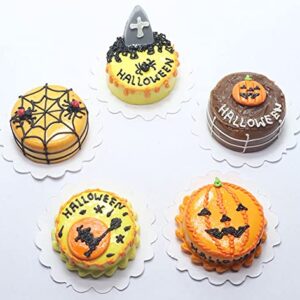 ThaiHonest Mixed 5 Assorted Halloween Cake Dollhouse Miniature Food,Tiny Food