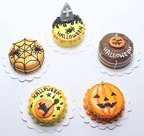 ThaiHonest Mixed 5 Assorted Halloween Cake Dollhouse Miniature Food,Tiny Food