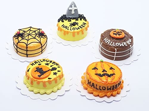 ThaiHonest Mixed 5 Assorted Halloween Cake Dollhouse Miniature Food,Tiny Food