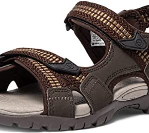 atika Men's Open Toe Arch Support Strap Water Sandals, Outdoor Hiking Sandals, Lightweight Athletic Trail Sport Sandals, Havana 2 Brown Tan, 7