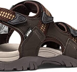 atika Men's Open Toe Arch Support Strap Water Sandals, Outdoor Hiking Sandals, Lightweight Athletic Trail Sport Sandals, Havana 2 Brown Tan, 7