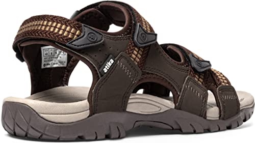 atika Men's Open Toe Arch Support Strap Water Sandals, Outdoor Hiking Sandals, Lightweight Athletic Trail Sport Sandals, Havana 2 Brown Tan, 7