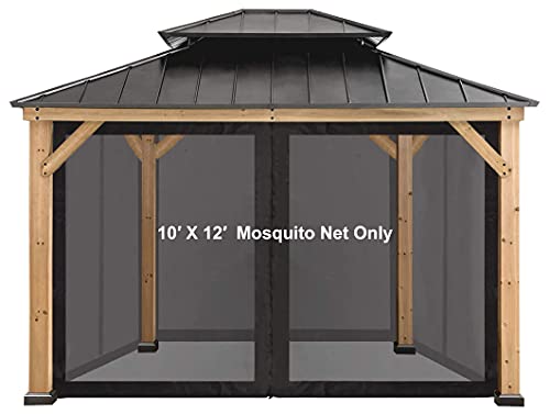 CoastShade Universal Replacement Canopy Mosquito Netting Screen Sidewalls Only for 10' x 12' Gazebo Canopy