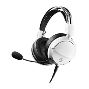 audio-technica ath-gl3wh closed-back gaming headset, white