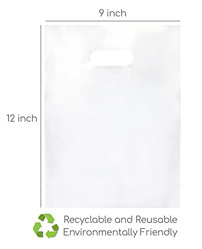 Choice Marts 100 Clear Plastic Bags With Handles 1.5Mil 9"x12" Merchandise Bags Thick Glossy Retail Bags and Shopping Bags For Small Business Boutique Bags and Clear Gift Bags With Handles