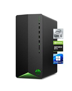 hp pavilion gaming desktop, 10th generation intel core i5-10400f processor, nvidia geforce gtx 1650 graphics, 8 gm ram, 256 gb ssd, windows 11 home (tg01-1120, shadow black)