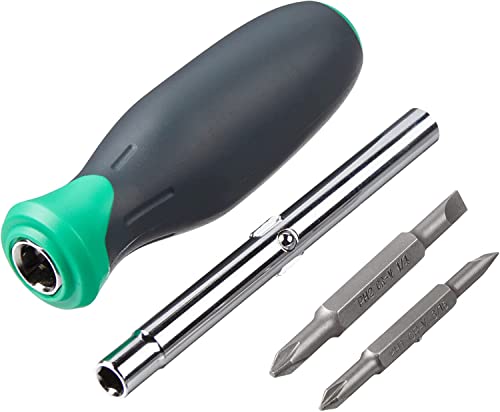 Amazon Brand - Denali 6 In 1 Multi-Bit Screwdriver/Nut Driver, Multicolor(Silver, Northern Glow Green, Grey)