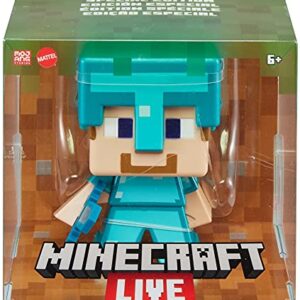 Mattel Minecraft 2021 Special Edition Figure – Large-Sized Steve in Diamond Armor for Minecraft Live Festival, Action Toy for Kids Ages 6 Years and Older