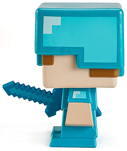 Mattel Minecraft 2021 Special Edition Figure – Large-Sized Steve in Diamond Armor for Minecraft Live Festival, Action Toy for Kids Ages 6 Years and Older