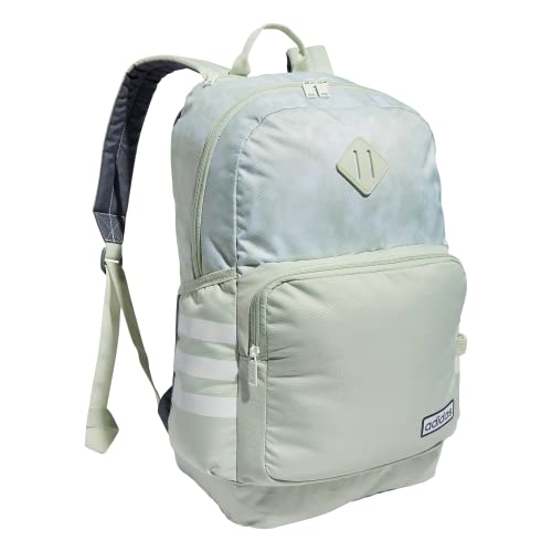 adidas Classic 3S 4 Backpack, Stone Wash Linen Green-White/Linen Green/White, One Size