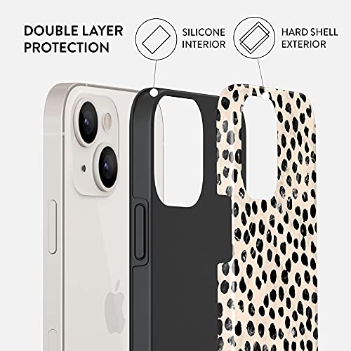 BURGA Phone Case Compatible with iPhone 13 Mini - Wireless Charging Compatible, Hybrid 2-Layer Hard Shell + Silicone Protective Case, Heavy Duty Protection, Slim Fit, Almond Latte