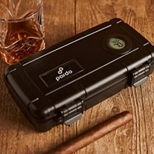 Pardo Cigar Humidors with Humidor Hygrometer - Holds up to 5 Cigars - Airtight, Waterproof, Sturdy & Durable Travel Humidor Cigar Box - Cigar Case & Cigar Boxes Ideal as Gifts for Men