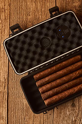 Pardo Cigar Humidors with Humidor Hygrometer - Holds up to 5 Cigars - Airtight, Waterproof, Sturdy & Durable Travel Humidor Cigar Box - Cigar Case & Cigar Boxes Ideal as Gifts for Men