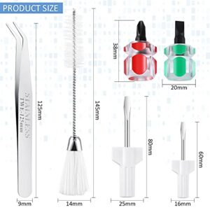 6 Pieces Sewing Machine Cleaning Kit Includes Tweezers Double Headed Lint Brush 4 Pieces Short Screwdriver, Flathead Cross Head Screwdrivers Mini Portable Screwdriver for Repair Machine Sewing Tools