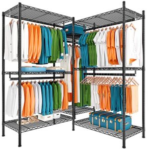 raybee heavy duty clothes rack, 825 lbs clothes racks for hanging clothes, heavy duty clothing racks for hanging clothes , diy portable clothes rack wide garment rack closet rack, 74.5"w x 18"d x 77"h