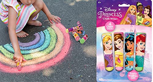 Disney Sidewalk Chalk Sticks (1 Pack Princess) Disney Princess Toy. Floor & Board Chalk, Outside Toys Jumbo Chalk, Non-Toxic Washable Art Set, Outdoor, Birthday Toys for Kids in Bulk B-7810-1