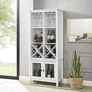 home source jill zarin white bar cabinet bookshelf with glass doors