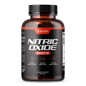 snap supplements nitric oxide booster pre workout, muscle builder, 1500mg l arginine l citrulline formula, nitric oxide supplement for men, improve blood flow & circulation (90 count)