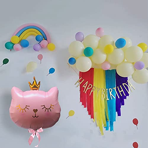 Pink Cat Balloons Crown Cat Party Decorations 2 Pcs 30 Inch Kitten Balloon Cartoon Cat Birthday Party Supplies Kitty Cat Themed Birthday Party Supplies Ballon Decor