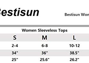 Bestisun Womens Exercise Tops Yoga Shirts Workout Tanks Athletic Shirts Breathable Gym Tops Yoga Tops White M