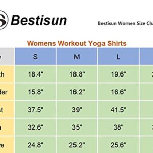 Bestisun Athletic Long Sleeve Workout Tops Loose Fit Long Sleeves Sports Running Shirts Dance Athletic Tops for Women Yoga Gym Shirts White S