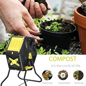 18.5 Gal Tumbling Compost Bin from BPA Free Material - Outdoor Single Rotating Chamber Composters，with Easy-Turn, Fast-Working System for Garden/Patio