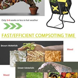 18.5 Gal Tumbling Compost Bin from BPA Free Material - Outdoor Single Rotating Chamber Composters，with Easy-Turn, Fast-Working System for Garden/Patio