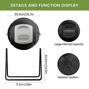 SQUEEZE master Light Weight Spherical Compost Bin Tumbler Outdoor Garden- Quick Assembly -with Drain Plugs to Collect Liquid-Fast Composting (35 Gallon,Grey)