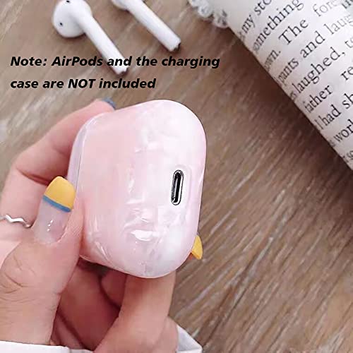 ZHIRUAN Airpods Case Earbuds Case Protective Cover Skin with Pearl Keychain Airpods Accessories Compatible with AirPods Charging Case 2 & 1 (Pink)