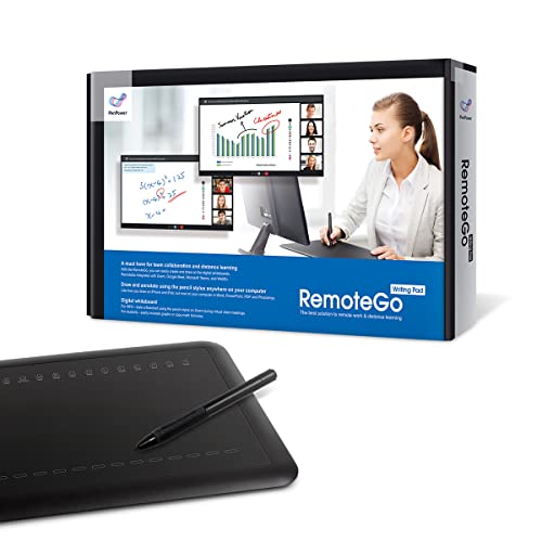 Penpower RemoteGo Digital Writing Pad | Video & Voice Comment on PDF | Digital Whiteboard, Annotation, and Screen Recording | Pen Tablet for Adults