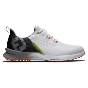 FootJoy Men's FJ Fuel Golf Shoe, White/Black/Orange, 9.5