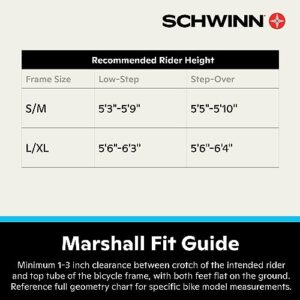 Schwinn Marshall Electric Hybrid Bike for Adults, Large/X-Large Step-Over Aluminum Frame, 250W Motor, 7 Speed, 27.5-Inch Wheels, Blue