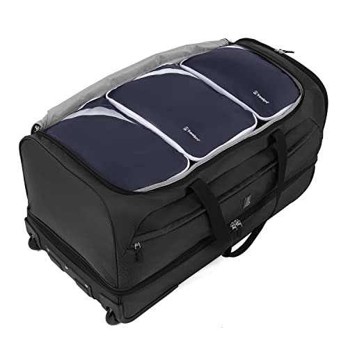 Travelpro Roadtrip 30" Drop-Bottom Wheels Rolling Duffel Bag Luggage 3 Large Packing Cubes Included Men, Women, Ash Black, Inch