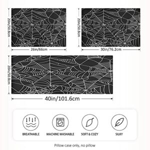 xigua Halloween Spider Web Satin Silk Pillowcase for Hair and Skin, Lightweight Soft Standard Size Pillow Cases, Cooling Pillow Covers with Envelope Closure 20x26in