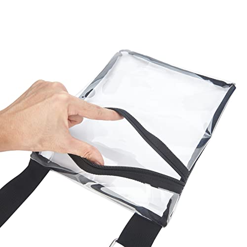 HAOGUAGUA Clear Crossbody Purse Bag, Clear Bag Stadium Approved for Concerts, Festivals, Sports Events (Black)